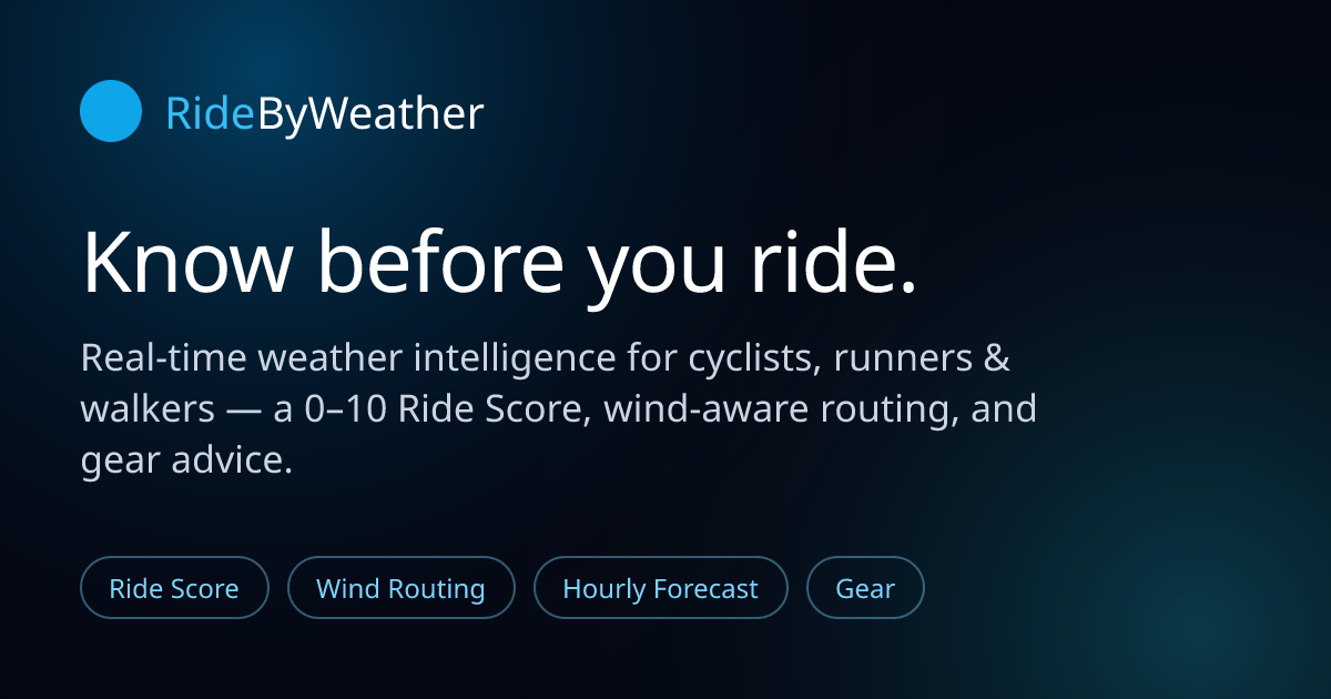 RideByWeather — Cycling, Running & Walking Weather Intelligence